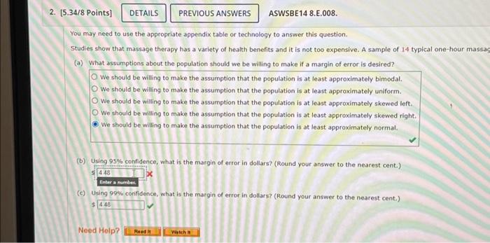 Solved A sample of 14 typical one-hour massage therapy | Chegg.com