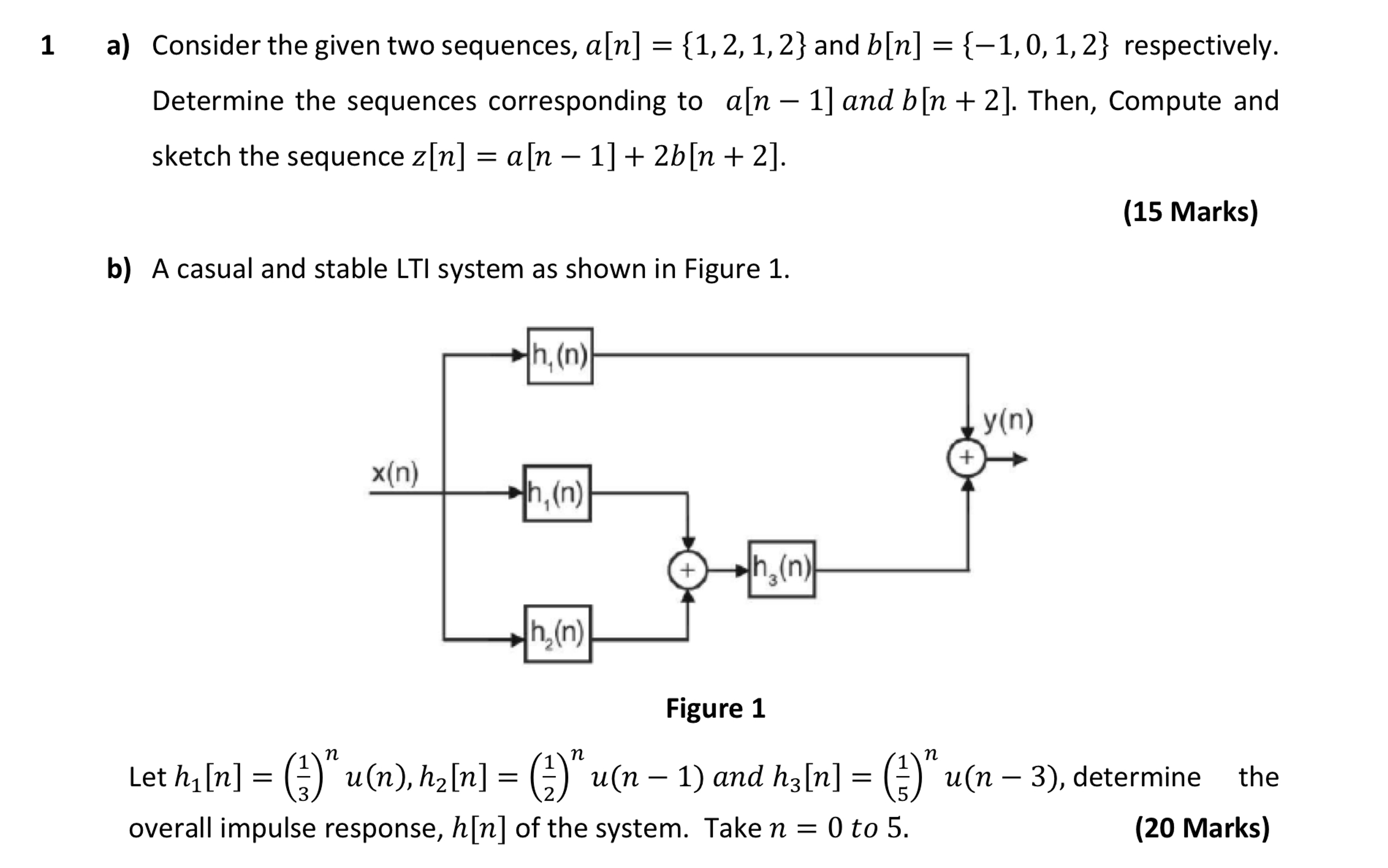 Solved 1 ﻿a) ﻿Consider the given two sequences, | Chegg.com