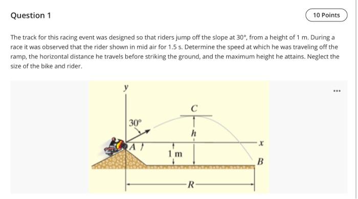 Solved Question 1 10 Points The track for this racing event | Chegg.com
