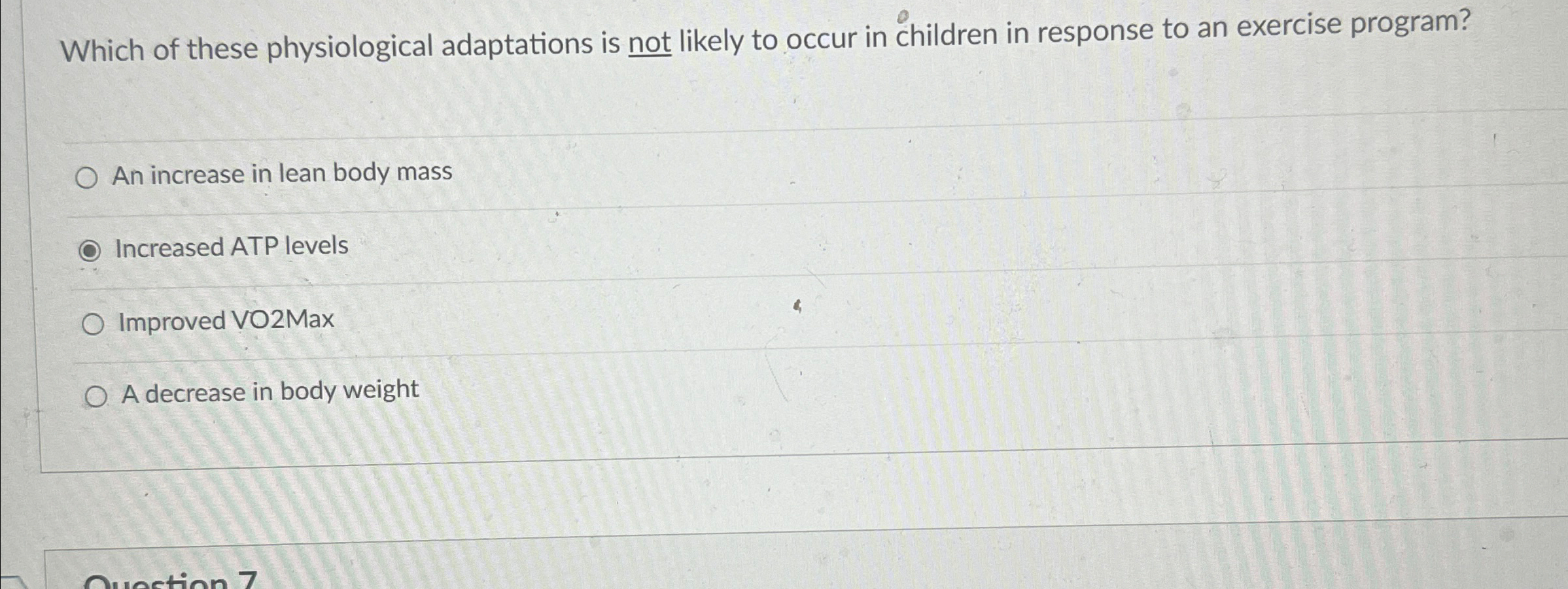Solved Which of these physiological adaptations is not | Chegg.com
