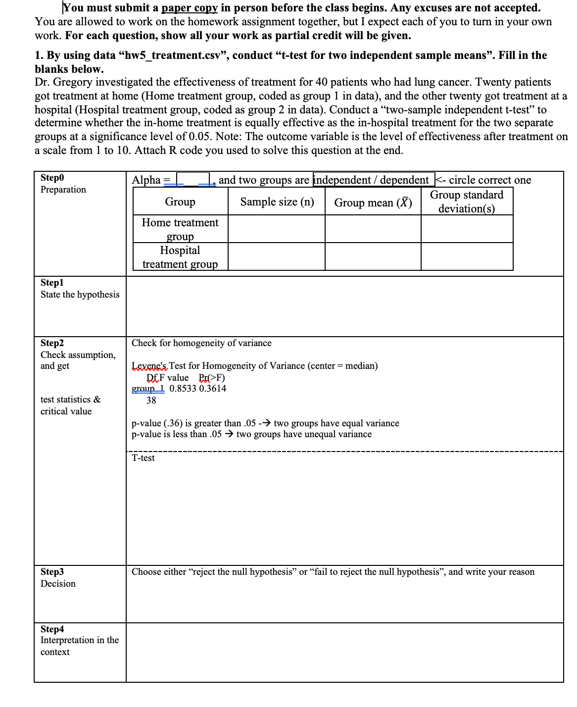 You must submit a paper copy in person before the | Chegg.com