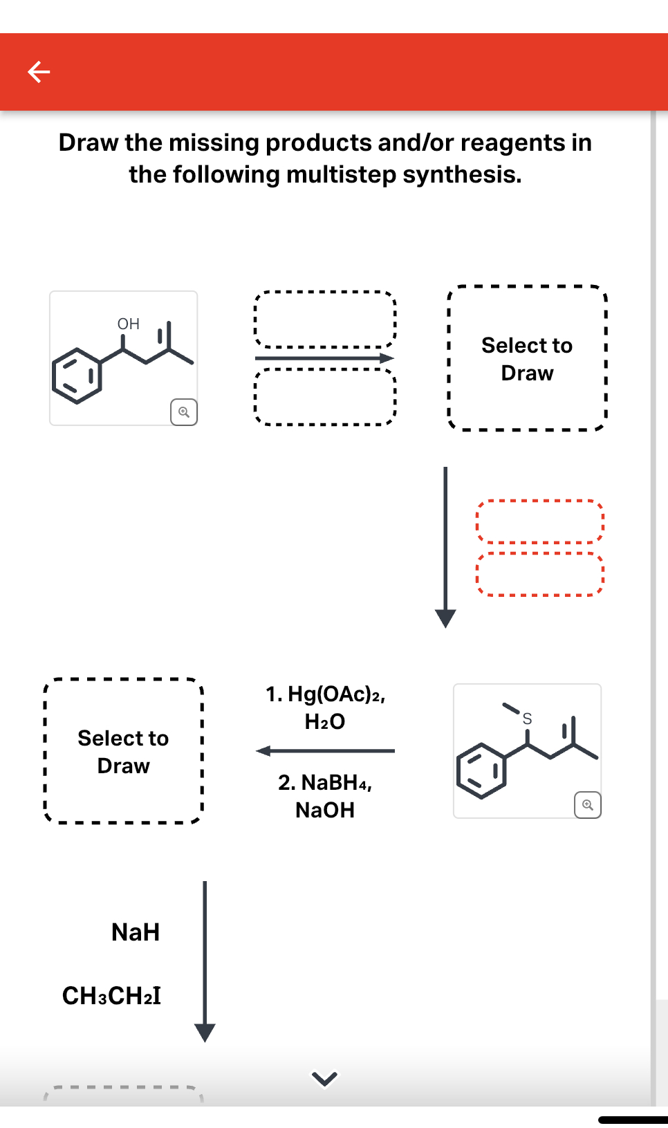 Solved Draw the missing products and/or reagents in the | Chegg.com