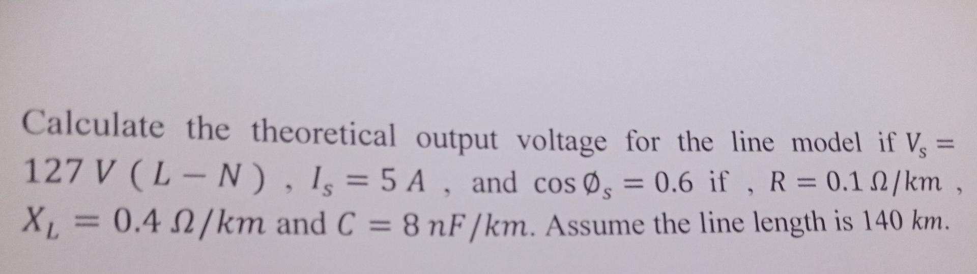 Solved Calculate the theoretical output voltage for the line | Chegg.com