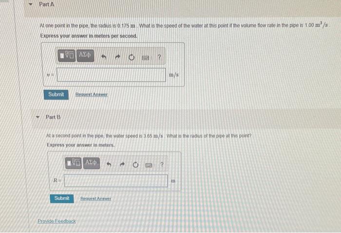 Solved Water is flowing in a cylindrical pipe of varying | Chegg.com