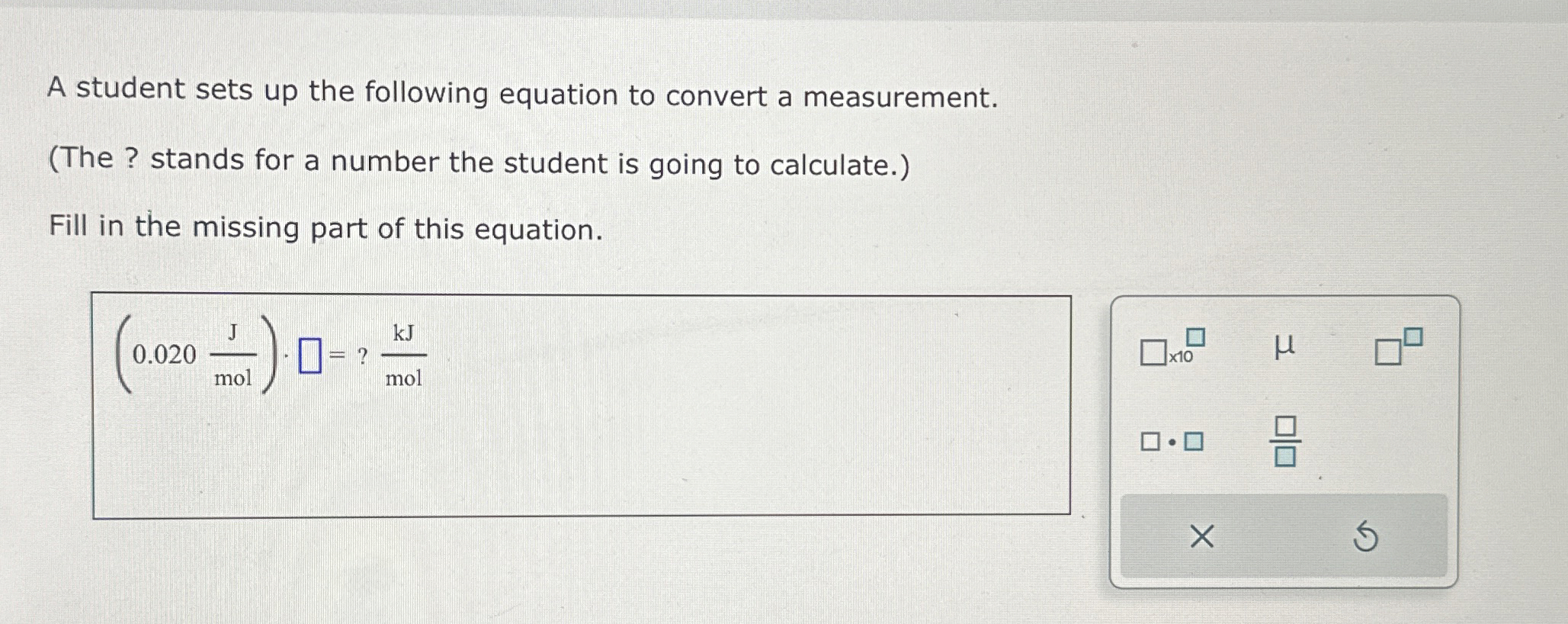 Solved A student sets up the following equation to convert a | Chegg.com