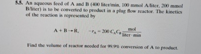 Solved 5.5. ﻿An aqueous feed of A and B ( 400 | Chegg.com