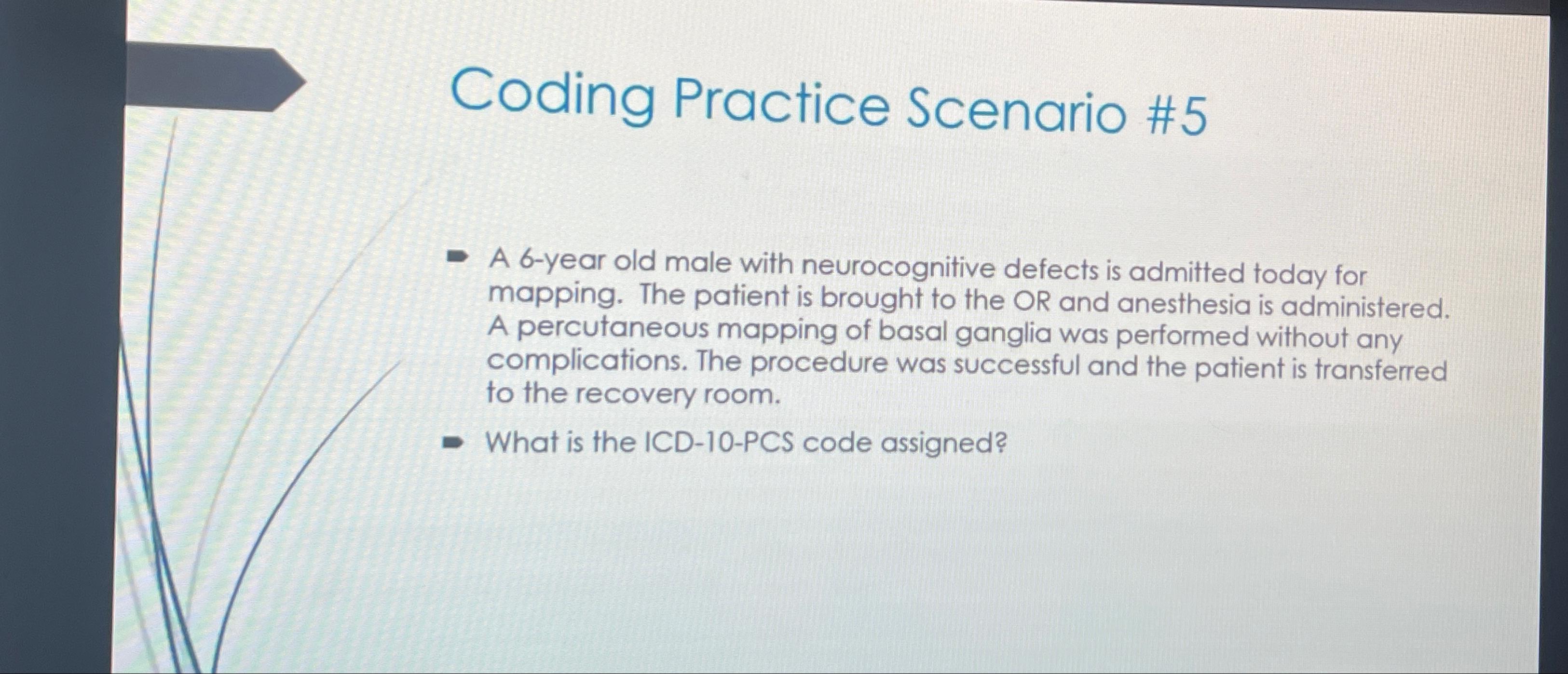 Solved Coding Practice Scenario #5A 6-year old male with | Chegg.com
