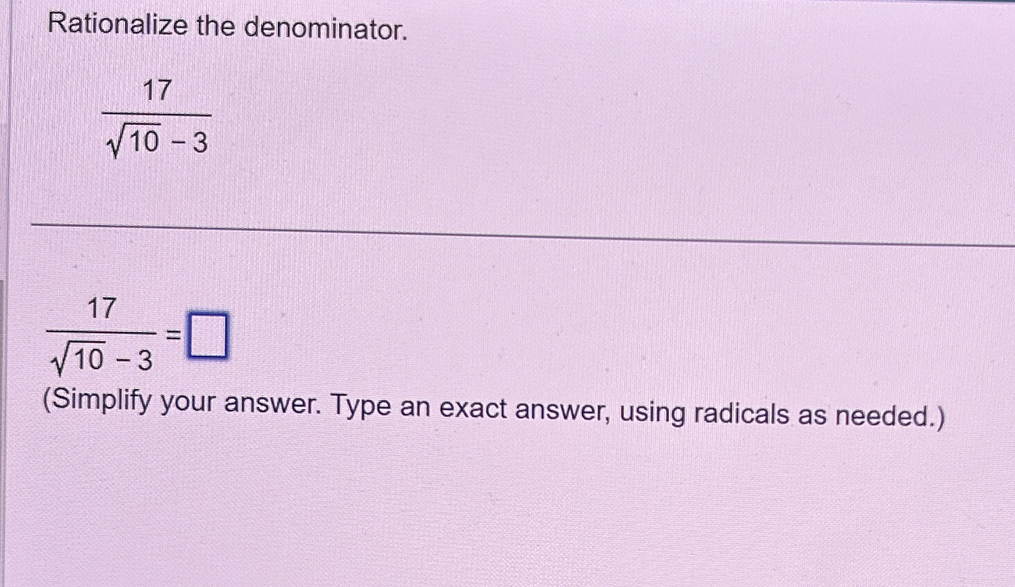 Solved Racionalizar el | Chegg.com