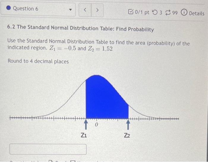 Solved 6.2 The Standard Normal Distribution Table: Find | Chegg.com