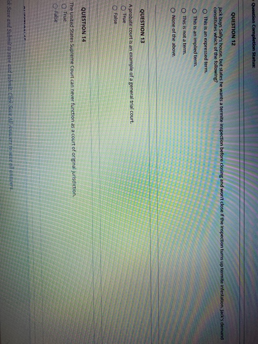 Solved Question Completion Status QUESTION 12 Jack buys | Chegg.com