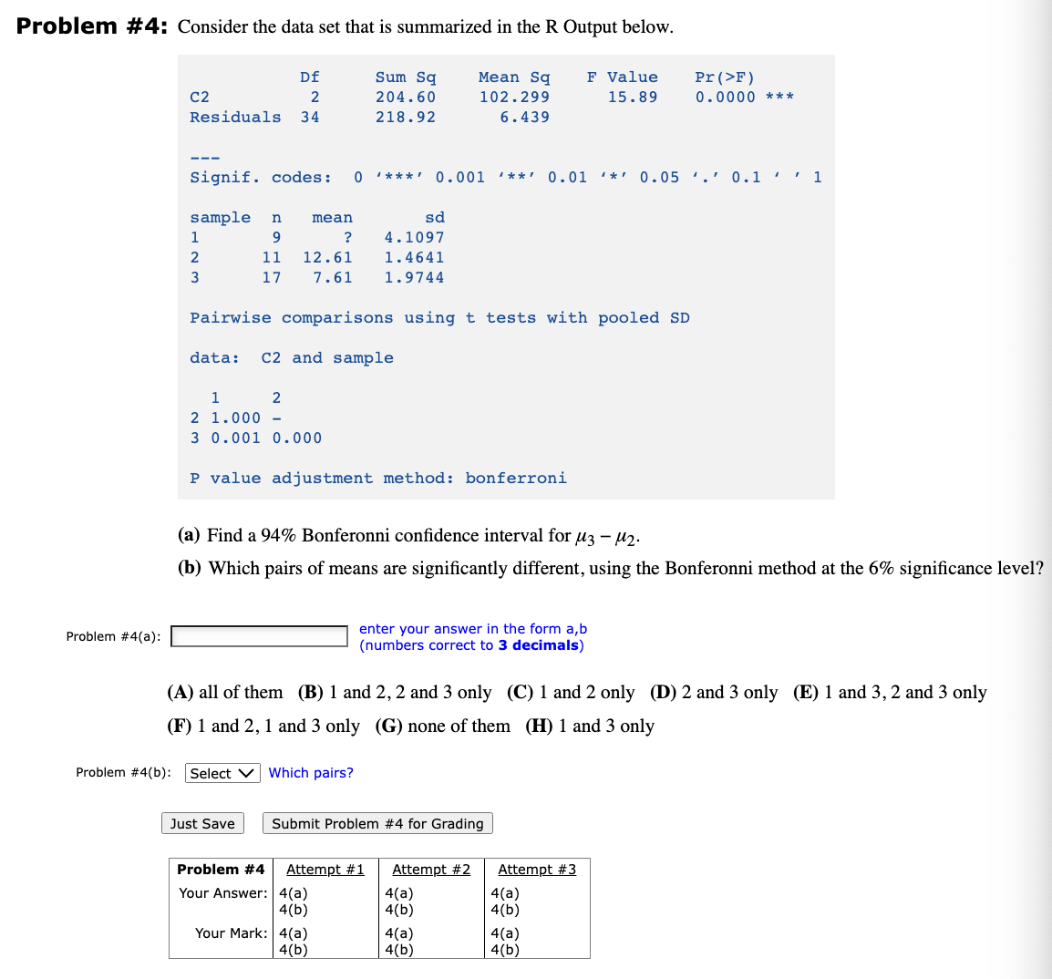 Solved Problem #4: Consider the data set that is summarized | Chegg.com