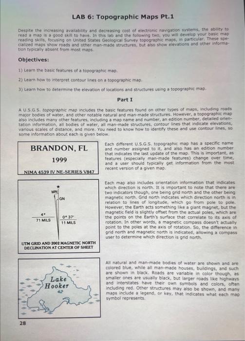 Solved LAB 6: Topographic Maps Pt.1 Despite the increasing | Chegg.com