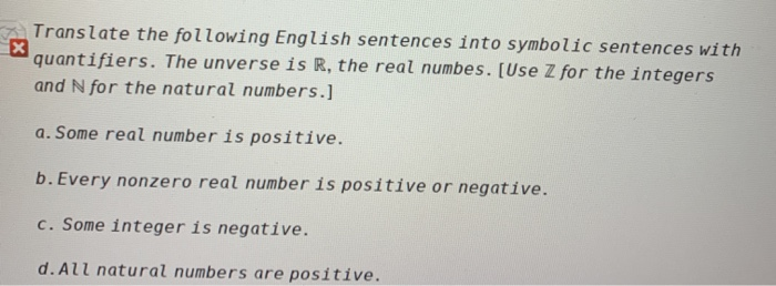 Solved Translate the following English sentences into | Chegg.com