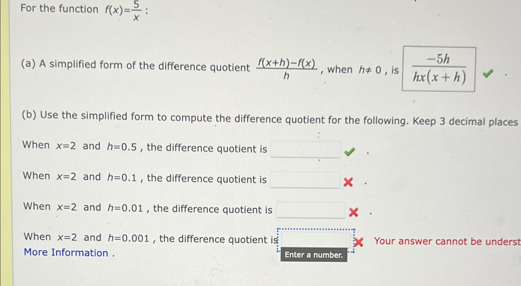 Solved For the function f(x)=5x ﻿:(a) ﻿A simplified form of | Chegg.com