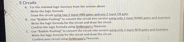 Solved X=A(B+CD) is the minimal logic function5 Circuits A. | Chegg.com