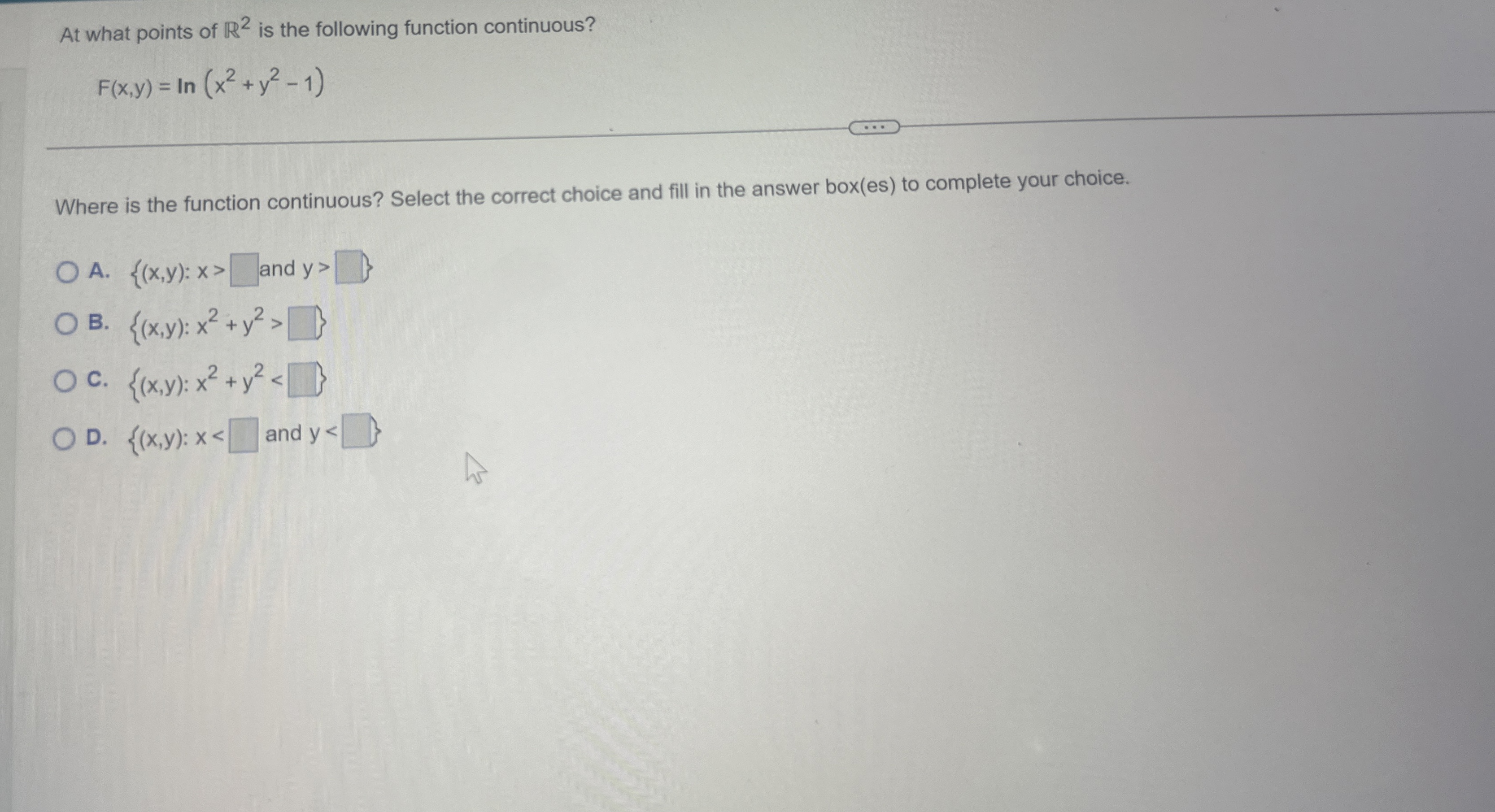 Solved At what points of R2 ﻿is the following function | Chegg.com