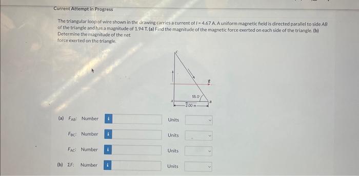 Solved The triangular loop of wire shown in the drawing | Chegg.com