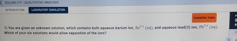 1) You are given an unknown solution, which contains | Chegg.com