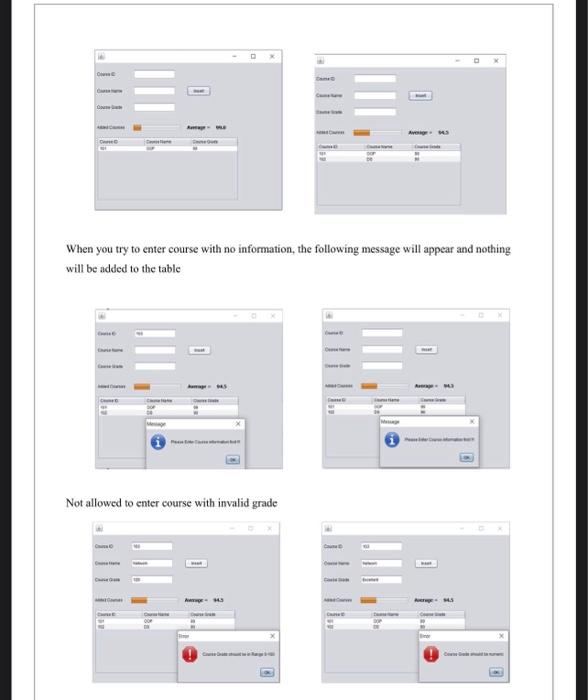 Solved Make sure to *design* and do the java code jFrame as | Chegg.com