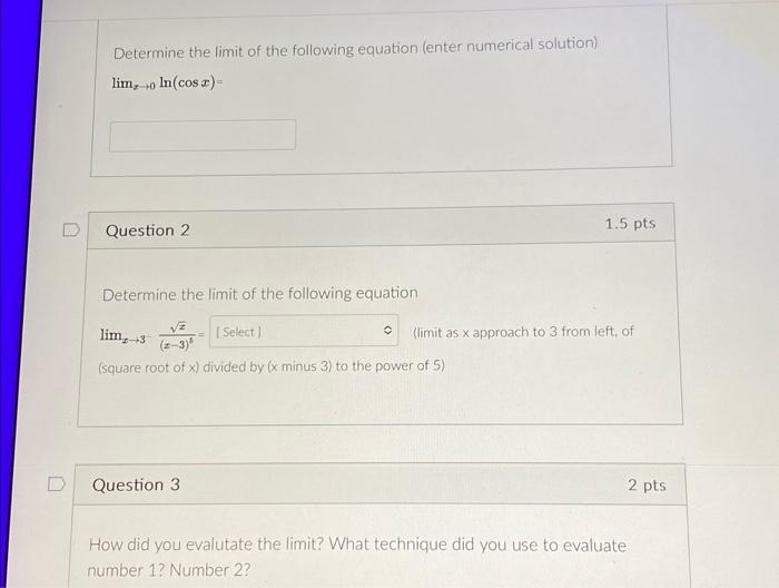 Solved Determine the limit of the following equation (enter | Chegg.com