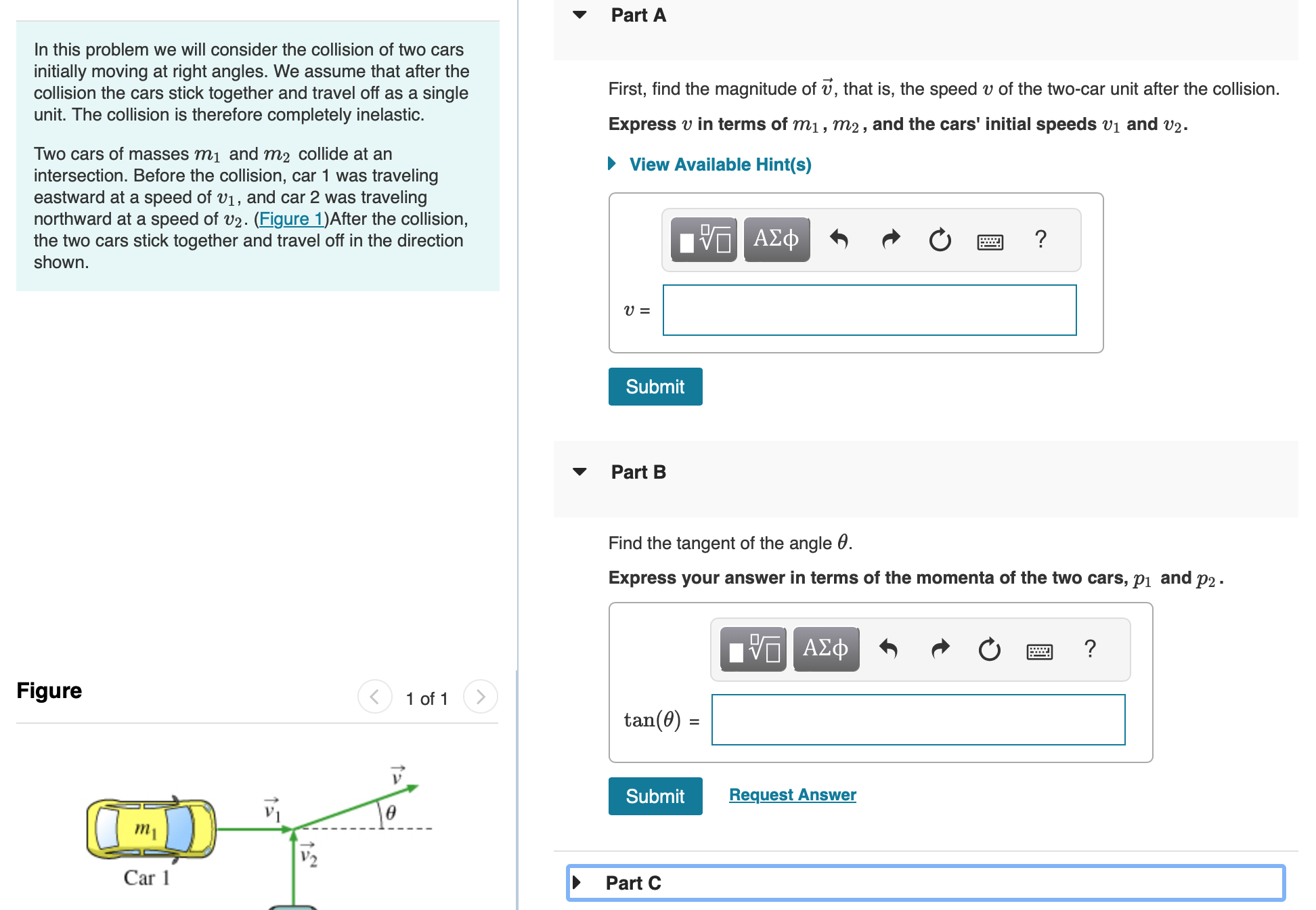 Solved Part AIn this problem we will consider the collision | Chegg.com