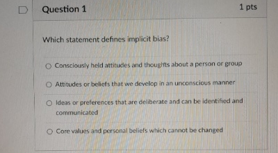 Solved Question 11ptsWhich statement defines implicit | Chegg.com