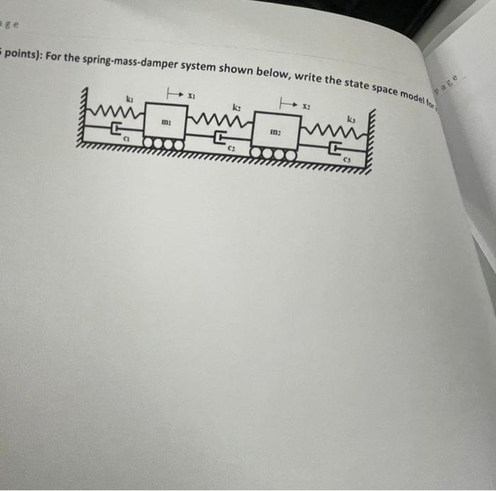 Solved points): For the spring-mass-damper system shown | Chegg.com
