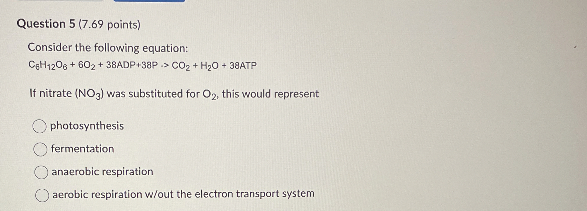 Solved Question 5 (7.69 ﻿points)Consider the following | Chegg.com