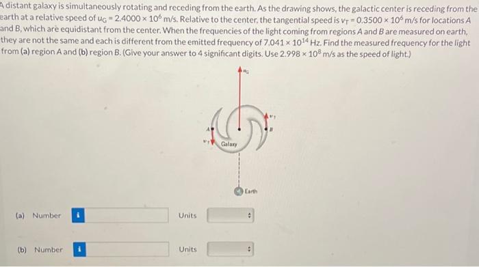 Solved distant galaxy is simultaneously rotating and | Chegg.com