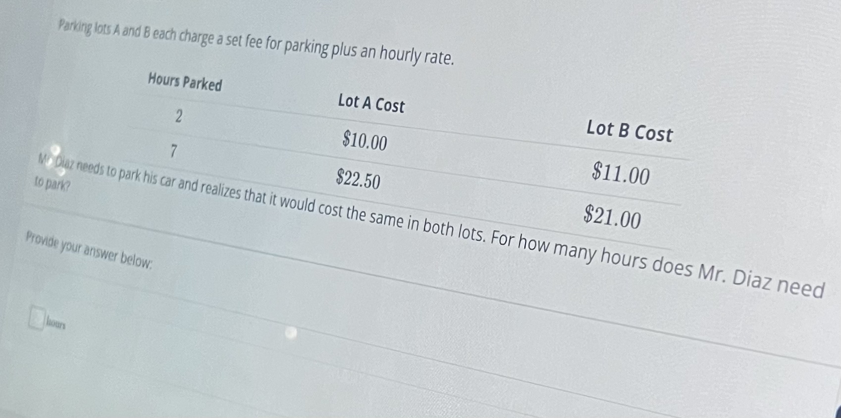Solved Parking lots A and B ﻿each charge a set fee for | Chegg.com