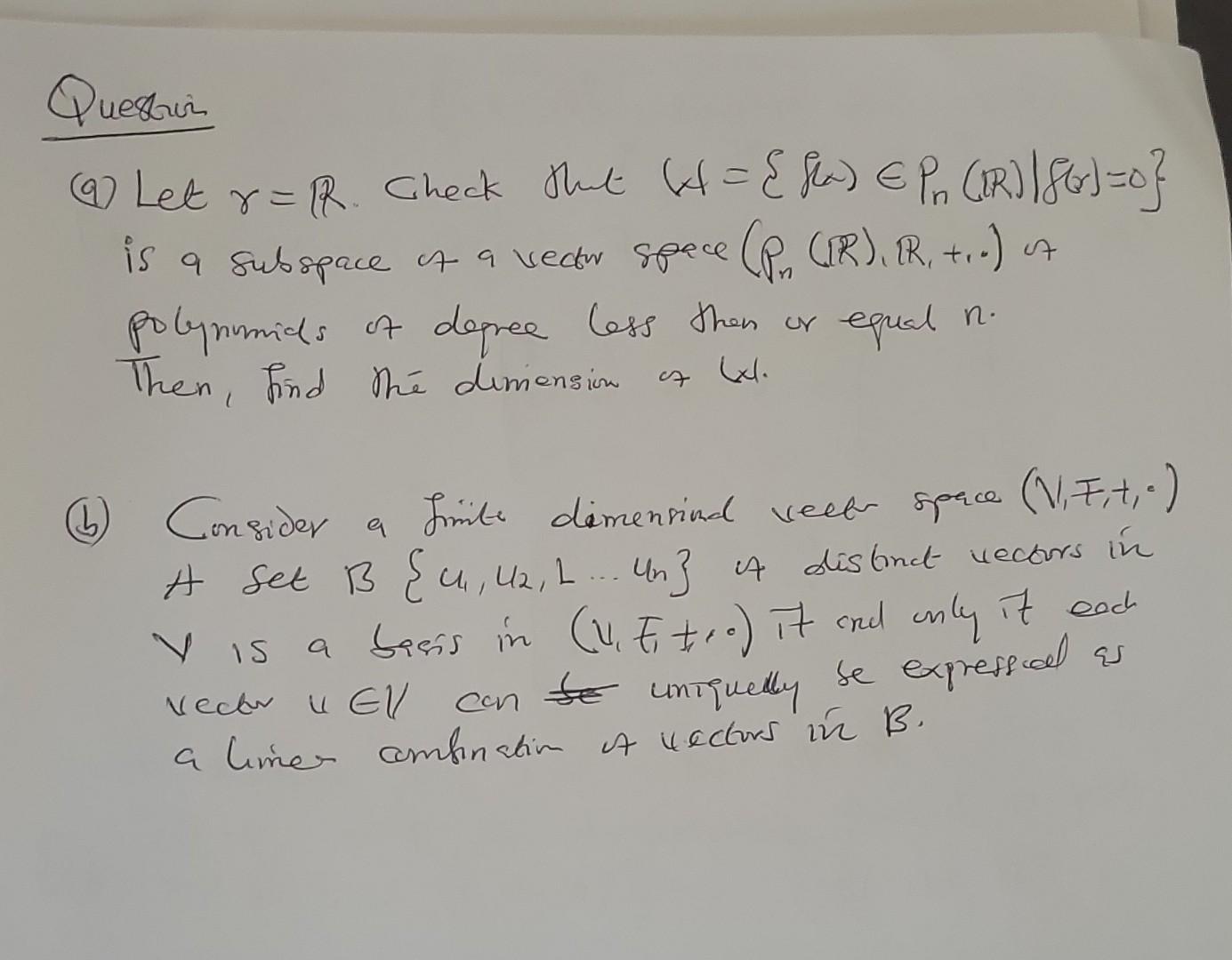 (a) Let γ=R. Check that (x)={f(x)∈Pn(R)∣f(x)=0} is a | Chegg.com