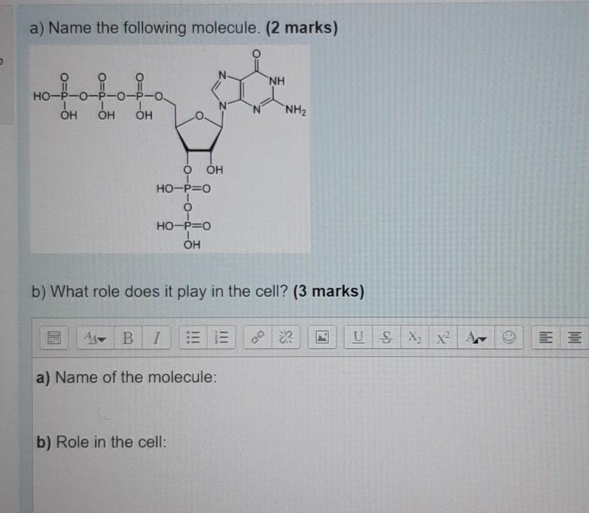 Solved a) Name the following molecule. (2 marks) NH Hoooo | Chegg.com