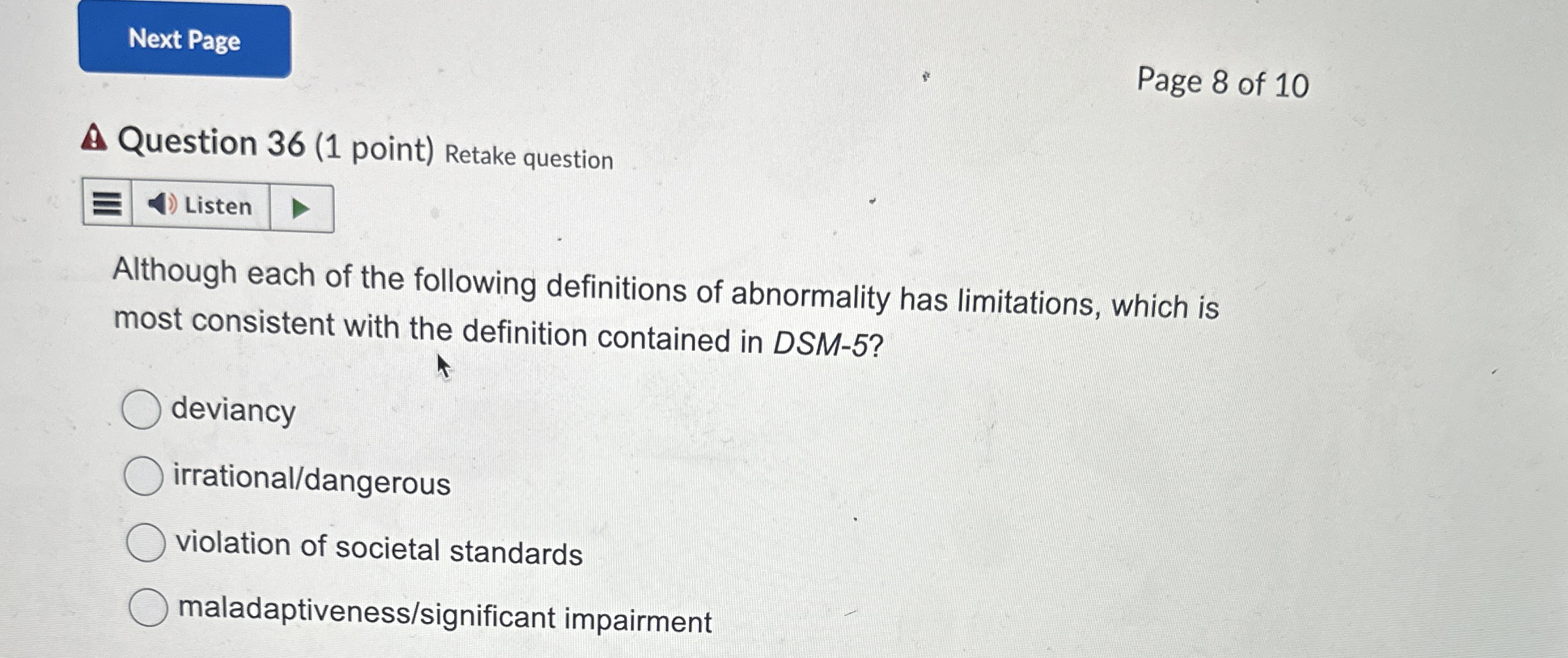 Solved Question 37 (1 ﻿point) ﻿Retake questionListenis form | Chegg.com