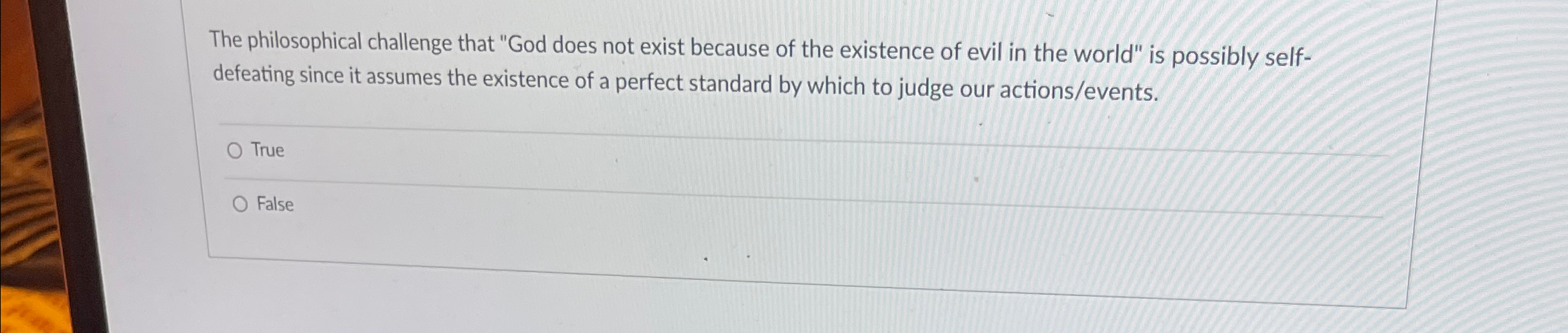 Solved The philosophical challenge that "God does not exist | Chegg.com