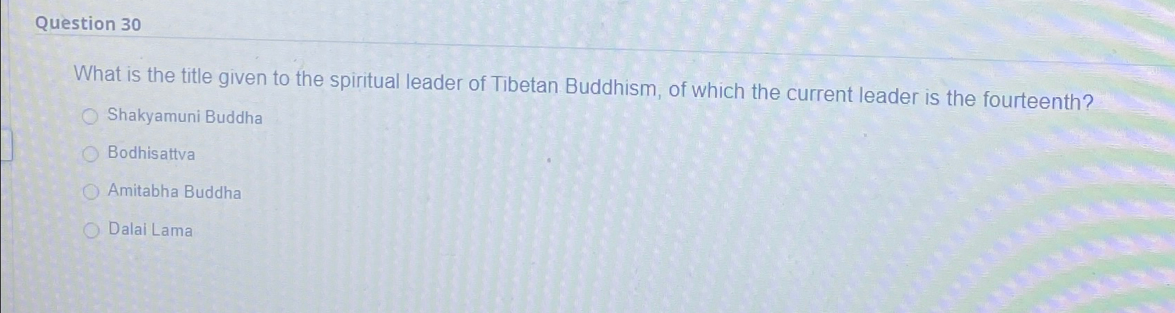 Solved Question 30What is the title given to the spiritual | Chegg.com Solved Question 30What is the title given to the spiritual | Chegg.com