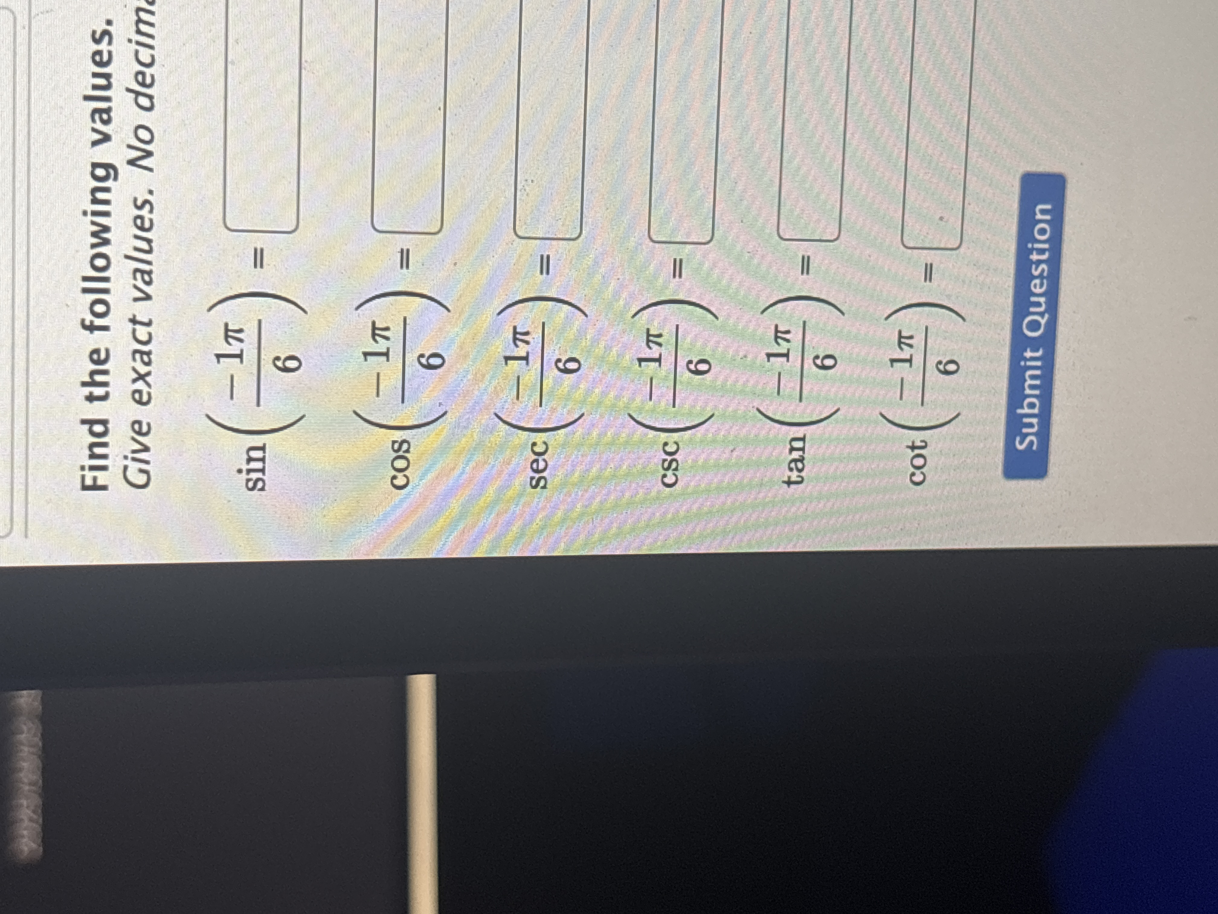 Solved Find the following values.Give exact values. No | Chegg.com