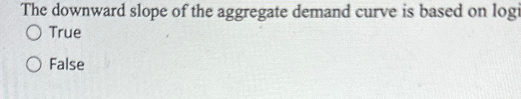 Solved The downward slope of the aggregate demand curve is | Chegg.com