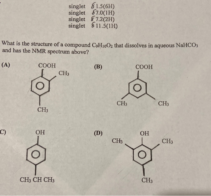 Solved singlet 81.5(6H) singlet 87.0(1H) singlet 87.2(2H) | Chegg.com