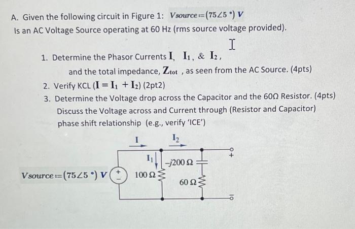 Solved A. Given the following circuit in Figure 1: Vsource | Chegg.com