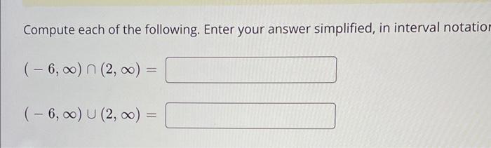 Solved Compute each of the following. Enter your answer | Chegg.com