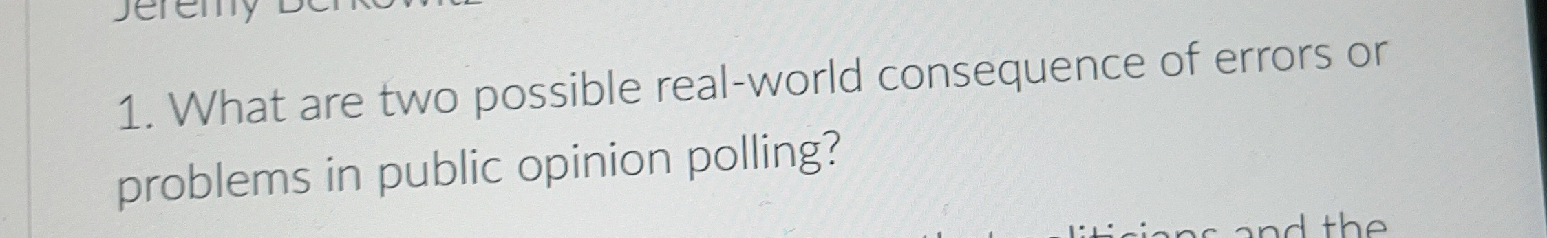 Solved What are two possible real-world consequence of | Chegg.com