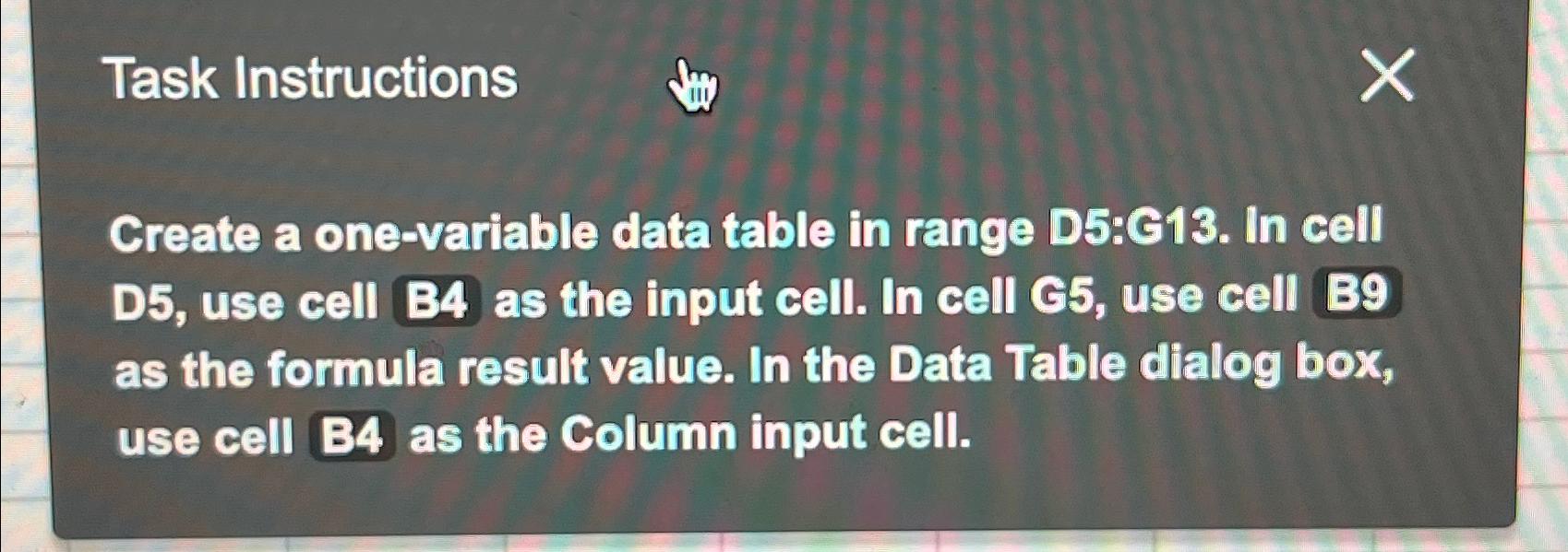 Solved Task Instructionscreate A One Variable Data Table In 1567