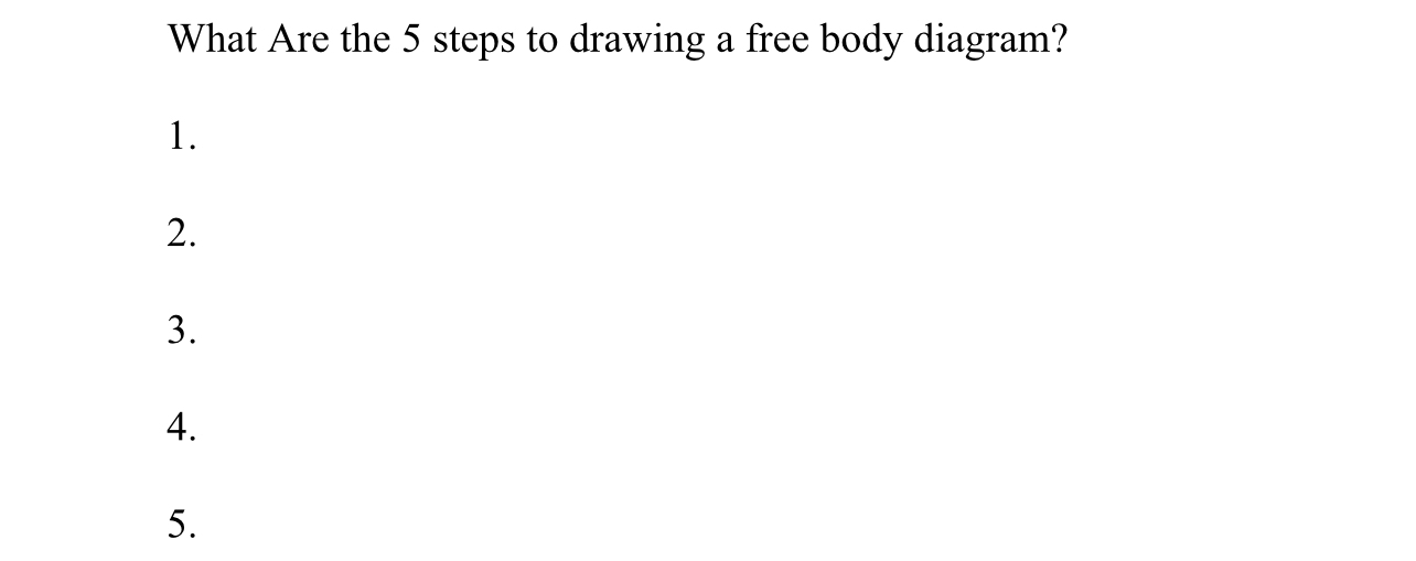 Solved What Are the 5 ﻿steps to drawing a free body | Chegg.com