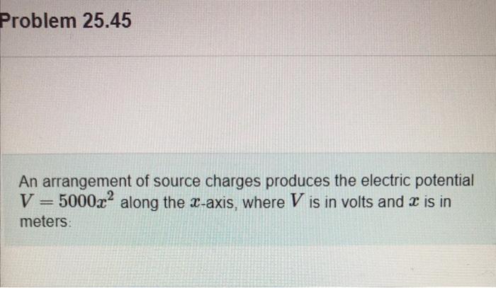 Solved An arrangement of source charges produces the | Chegg.com