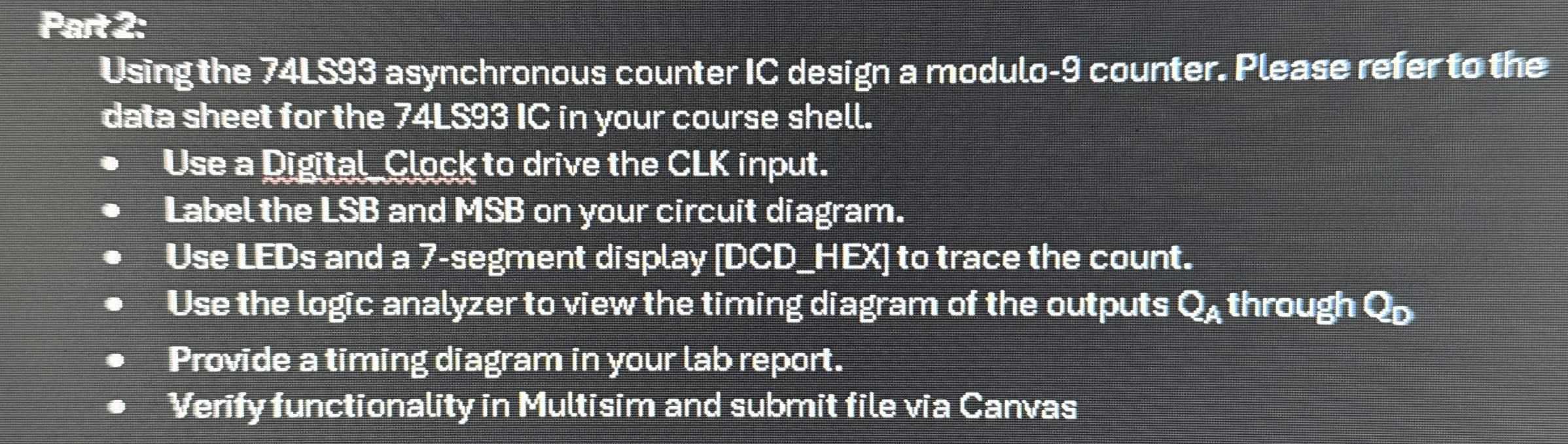 Solved Pare:Using the 74 ﻿LS93 ﻿asynchronous counter IC | Chegg.com
