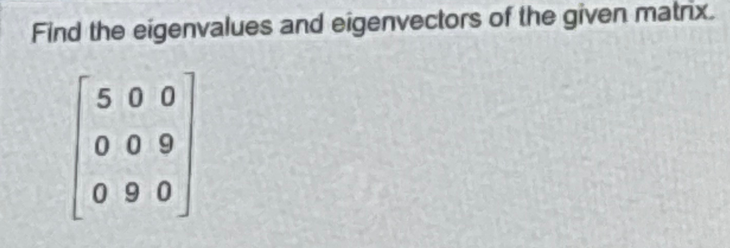 Solved Find the eigenvalues and eigenvectors of the given | Chegg.com