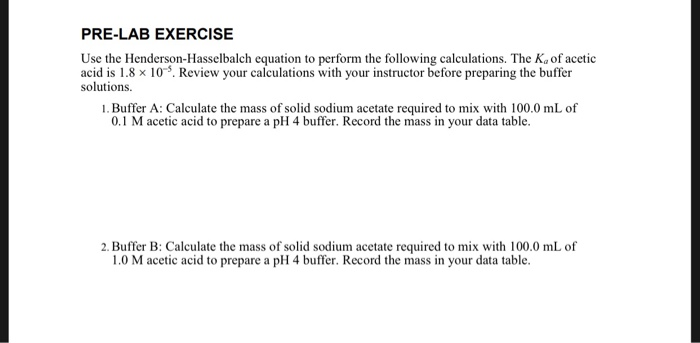 Solved Lab 5: Buffers A buffer is a mixture of a weak acid | Chegg.com