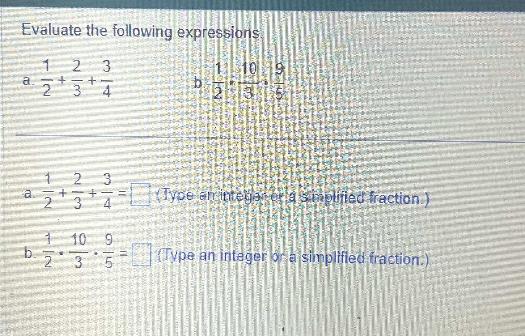 Solved Evaluate the following | Chegg.com