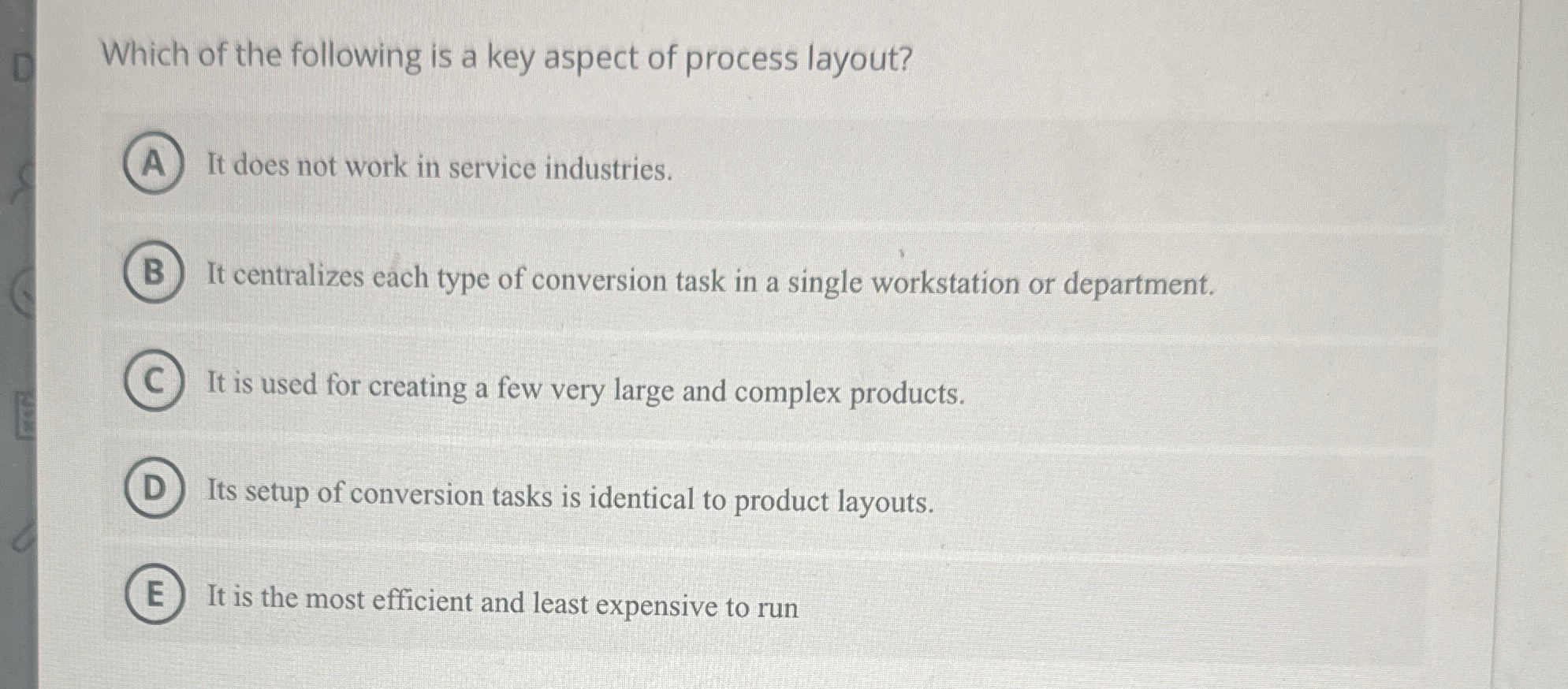 Solved Which of the following is a key aspect of process | Chegg.com