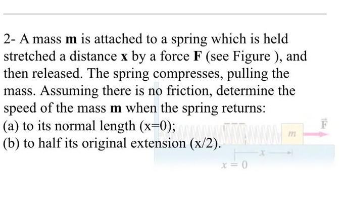 Solved 2- A mass m is attached to a spring which is held | Chegg.com Solved 2- A mass m is attached to a spring which is held | Chegg.com